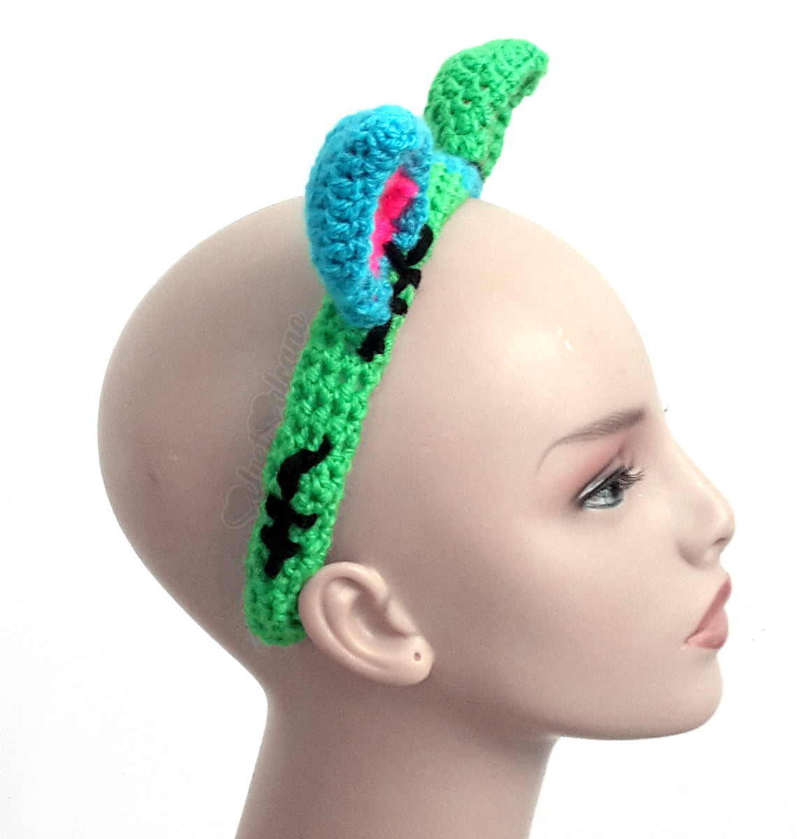FrankenKitty Headband - Spooky Crochet Zombie Cat Ear Alice Band ...