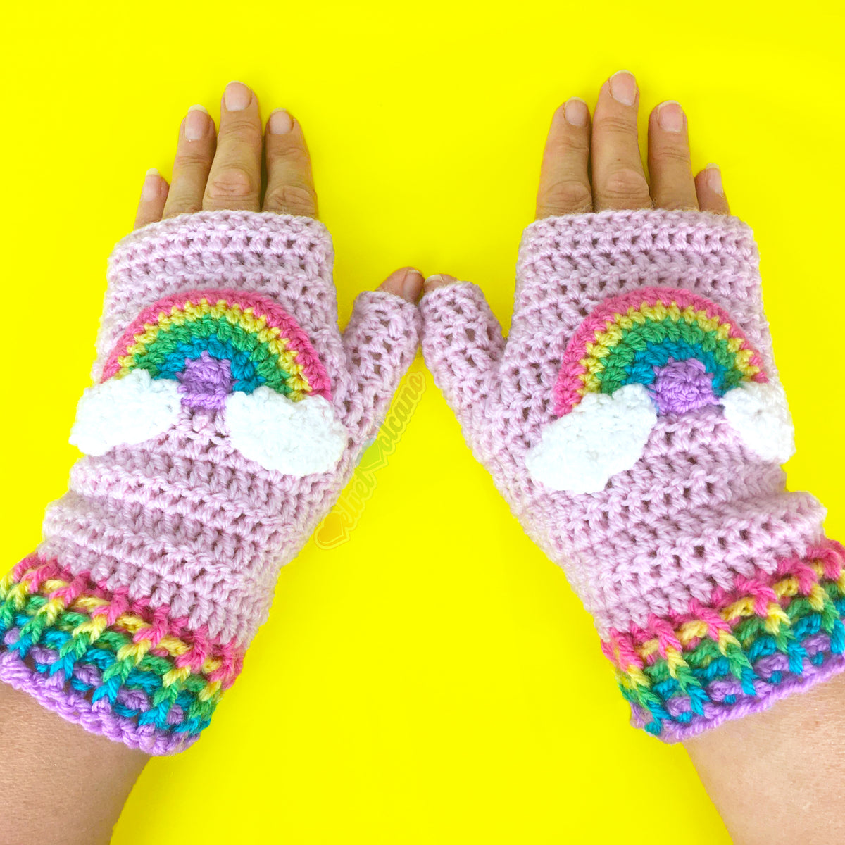 Pastel Rainbow Cloud Fingerless Gloves - Kawaii Texting Hand Warmers by ...