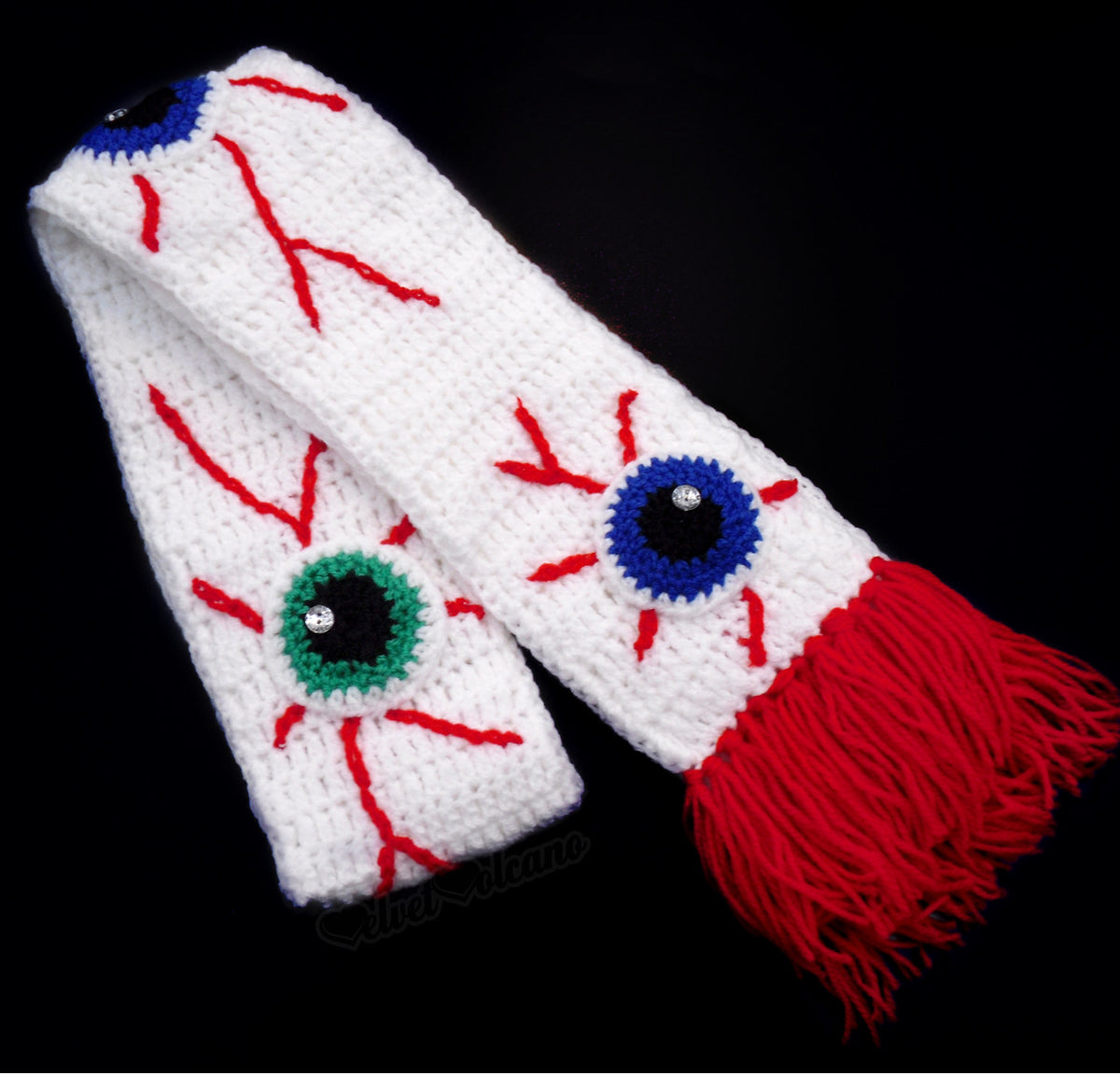 Eye See You Scarf - Spooky Eyeball Pattern Winter Scarf by VelvetVolcano