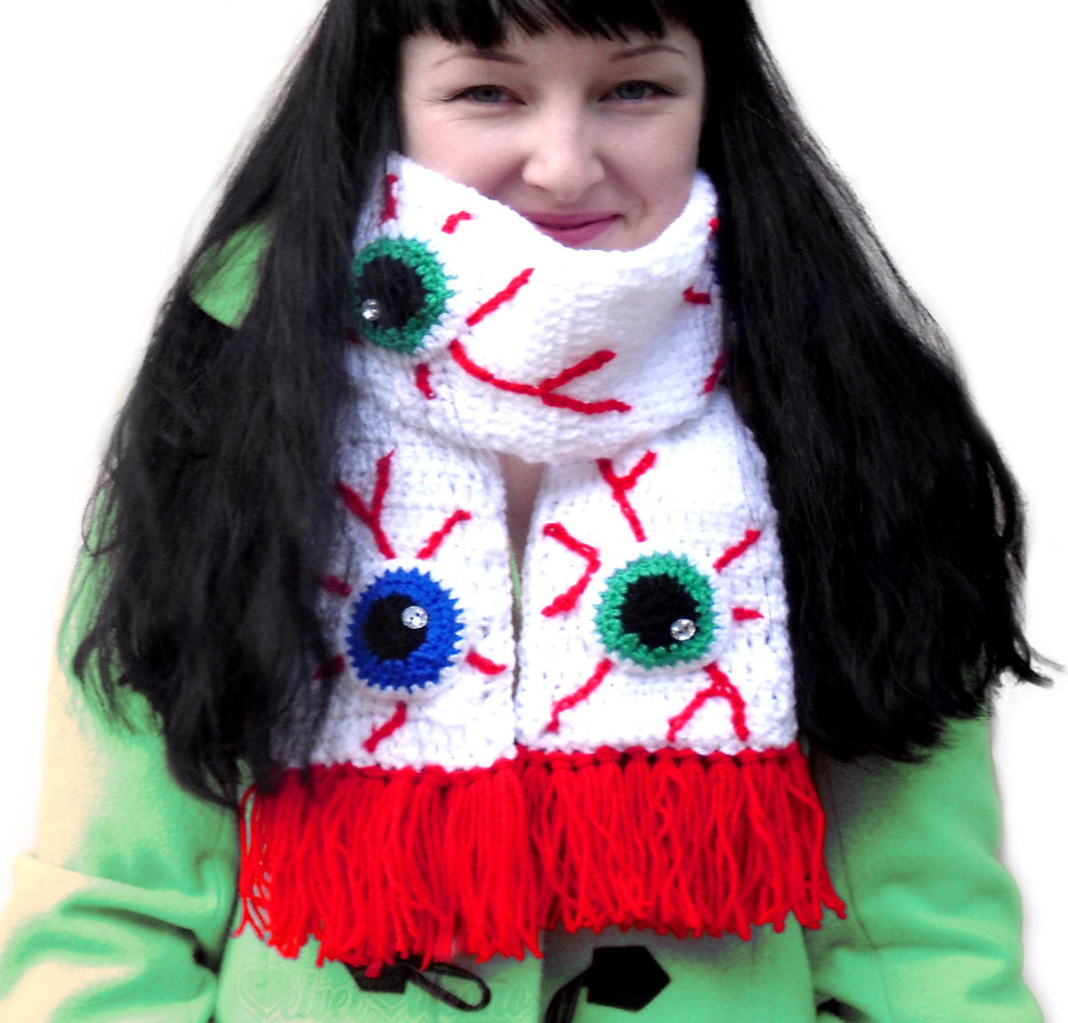 Eye See You Scarf - Spooky Eyeball Pattern Winter Scarf by VelvetVolcano