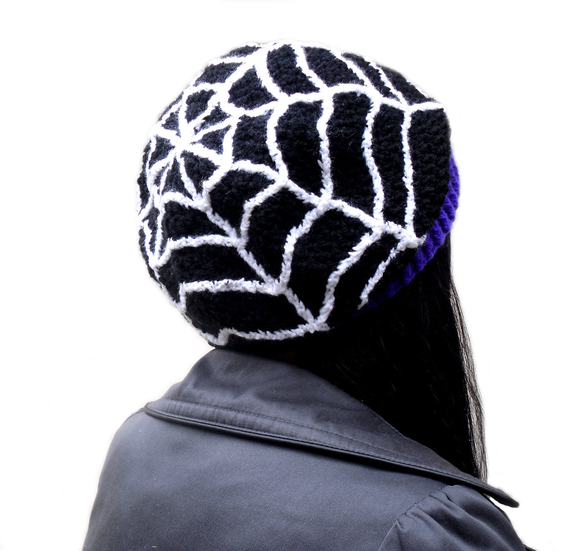 Spooky Spider Web Slouchy Beanie - Gothic Crochet Cobweb Hat by ...